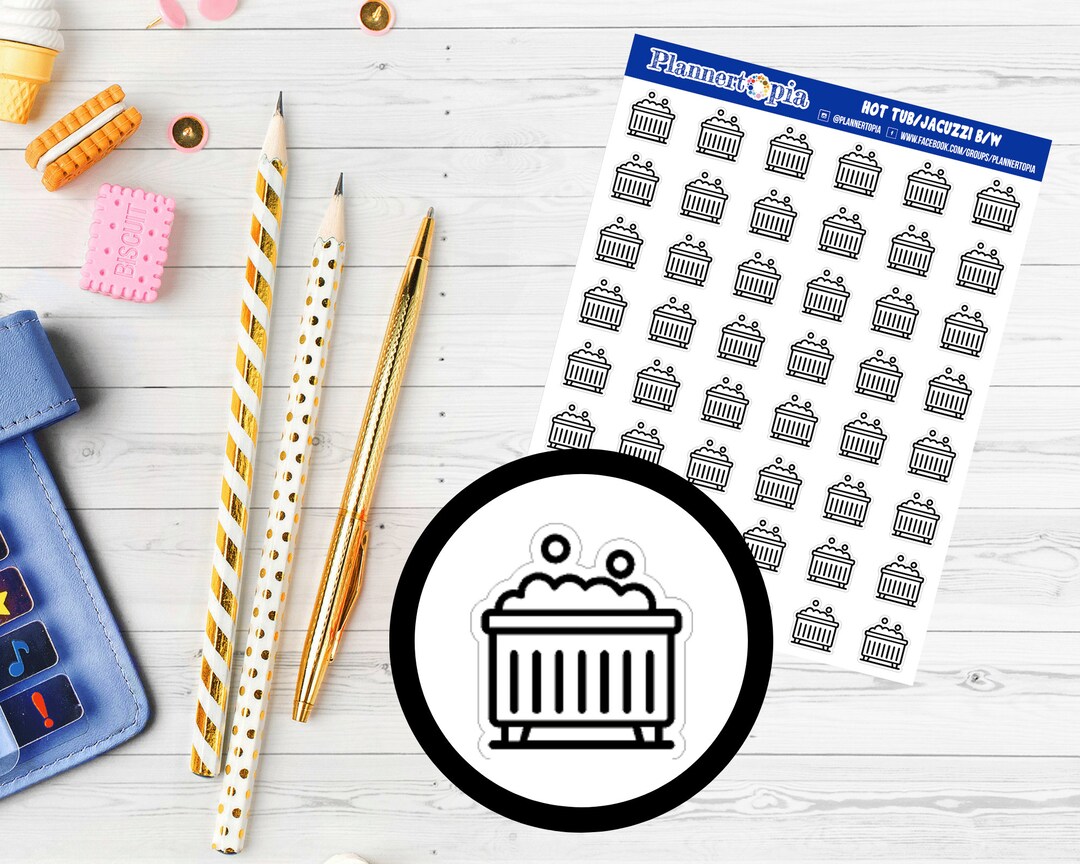 Hot Tub Icon Sticker Jacuzzi Icon Hot Tub Soak Sticker Icon - Etsy
