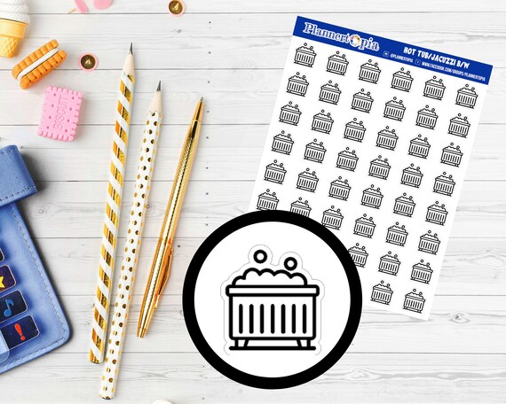 Hot Tub Icon Sticker Jacuzzi Icon Hot Tub Soak Sticker Icon | Etsy