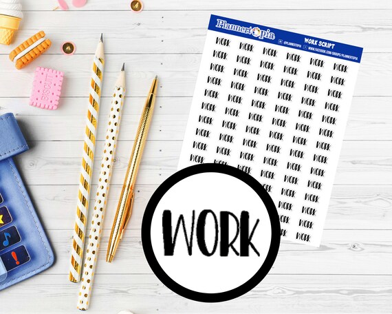 Work Script Sticker Work Tracking Script Sticker Sticker - Etsy
