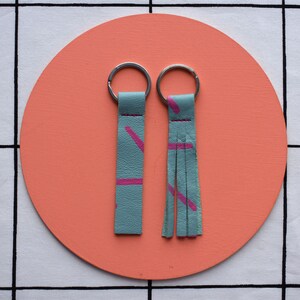 Hand Painted Leather Keyrings - Etsy