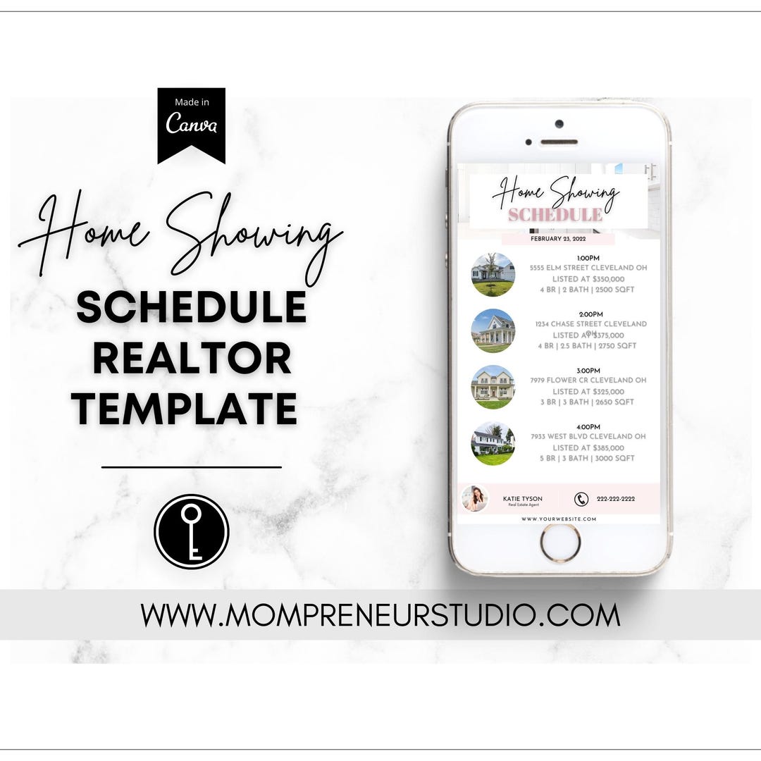 Textable House Showing Schedule for Realtors, House Hunting Schedule ...
