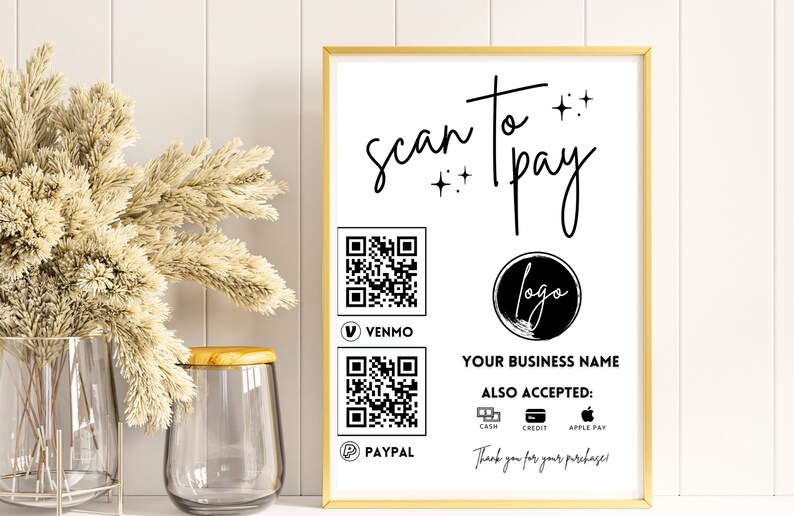 Editable Scan to Pay Sign QR Code Sign Template Canva - Etsy
