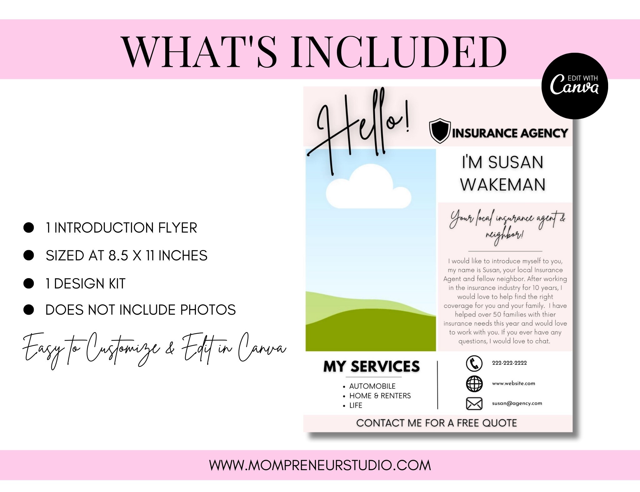 Insurance Agent Introduction Flyer Template, Life Insurance Agent Flyer ...