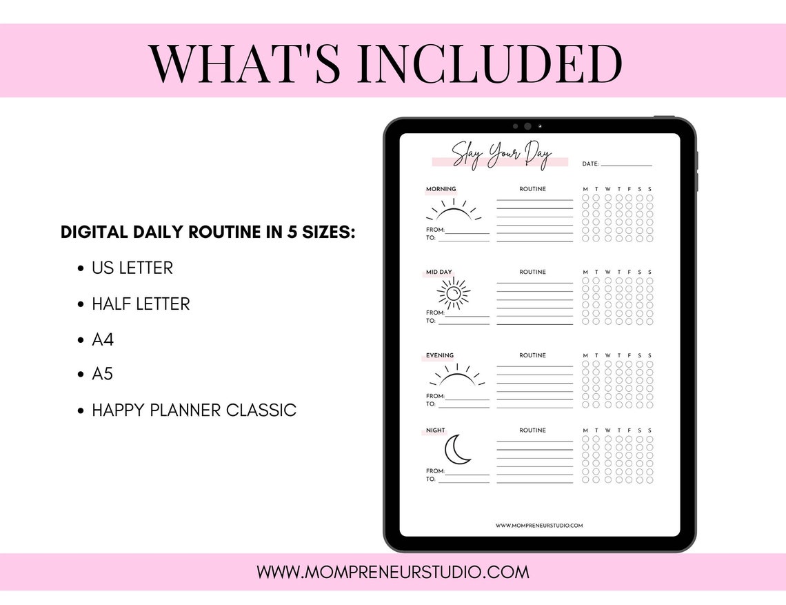 Daily Routine Printable Planner, Productivity Planner, Routine Chart ...