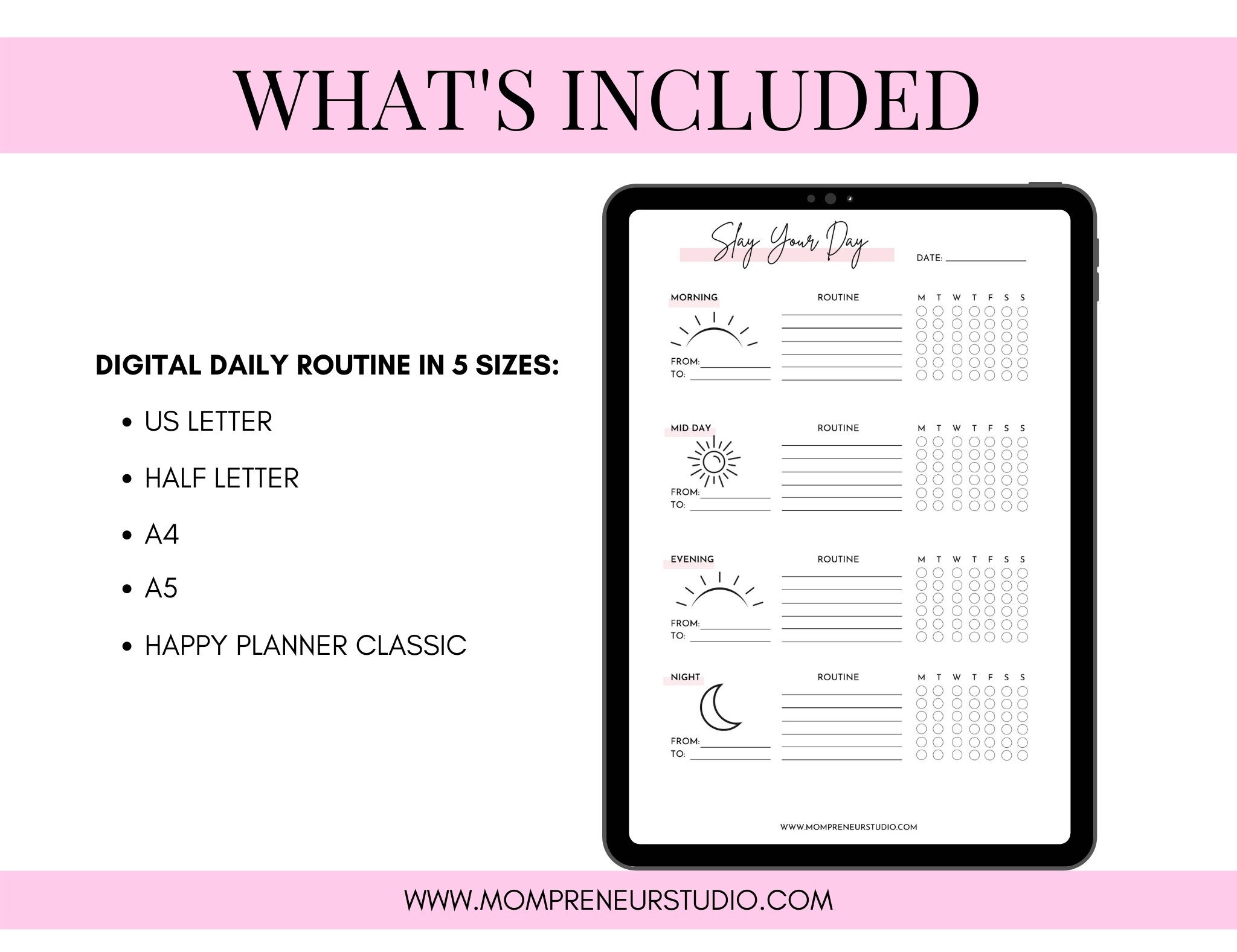 Daily Routine Printable Planner Productivity Planner Routine - Etsy