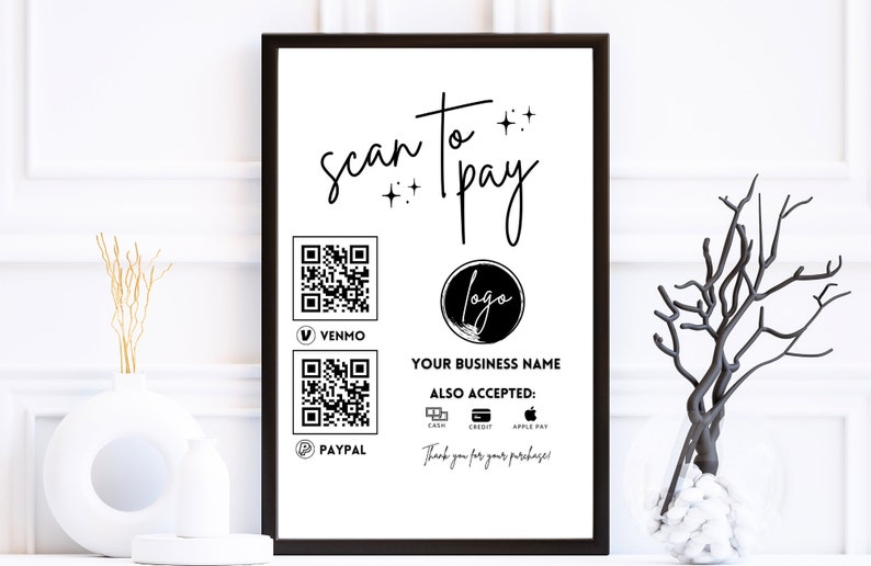 Editable Scan to Pay Sign Template, QR Code Payment (canva) - Etsy