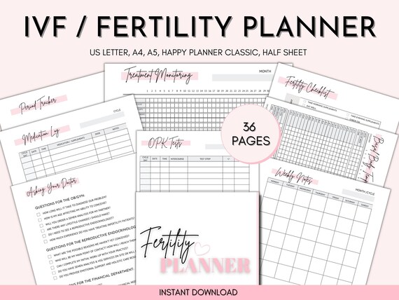 IVF Printable Planner Ivf Journal Ivf Diary Fertility - Etsy