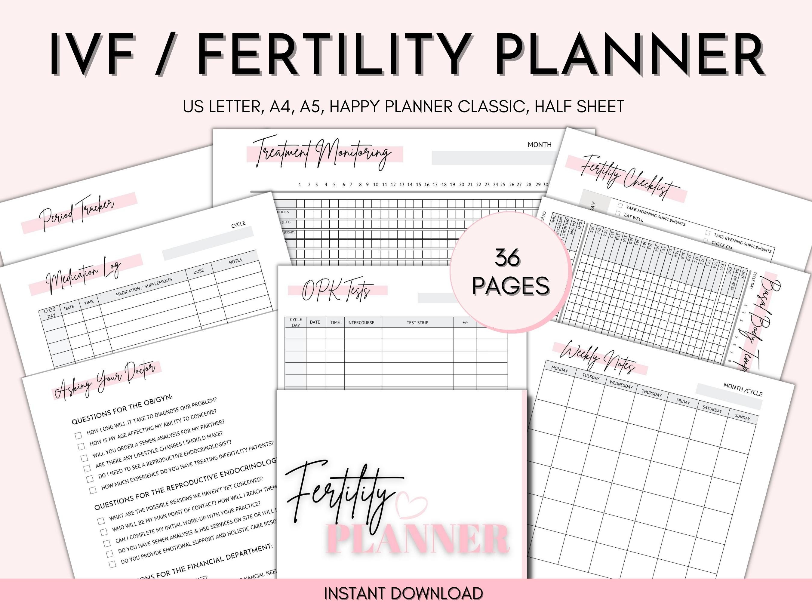 IVF Printable Planner Ivf Journal Ivf Diary Fertility - Etsy