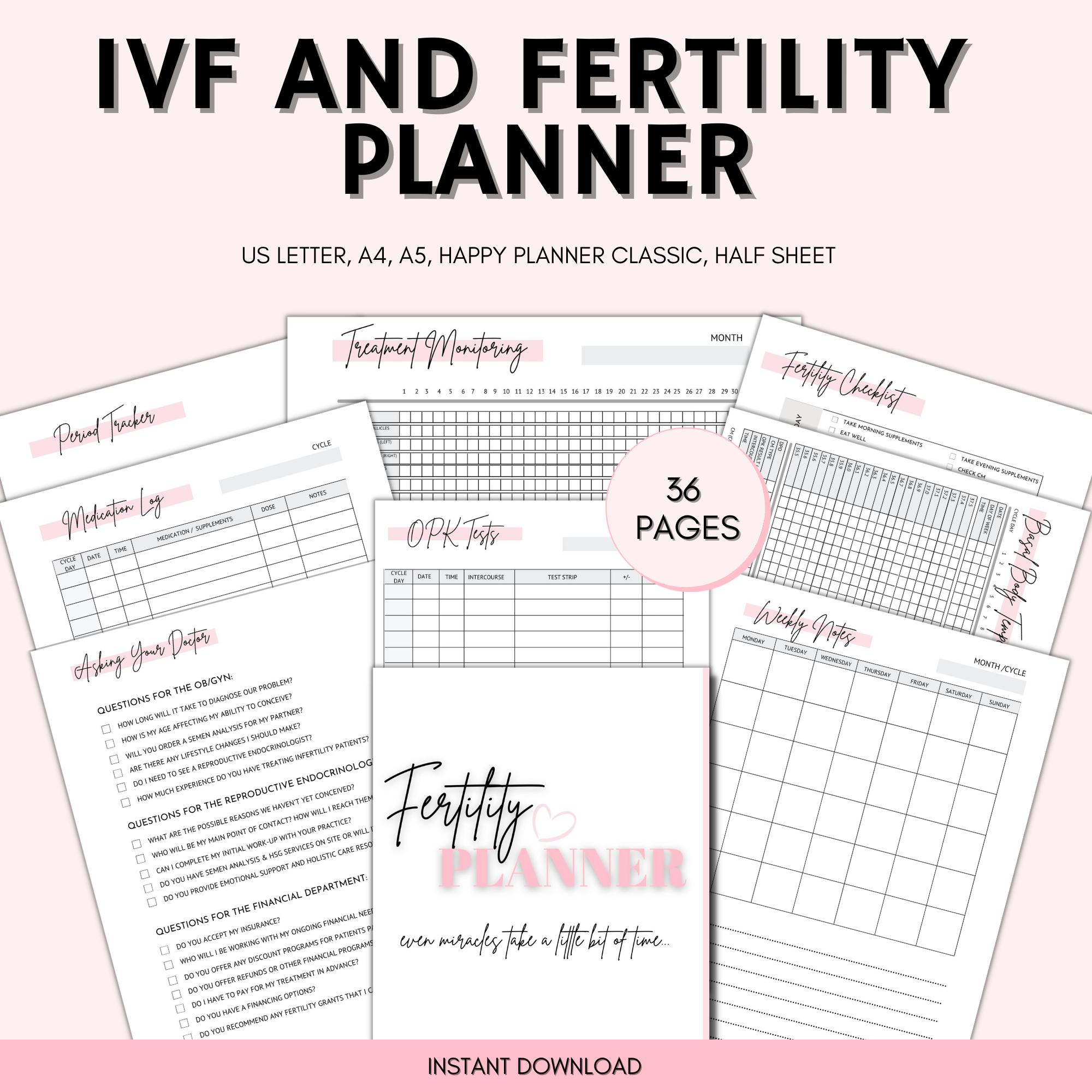 IVF Printable Planner, Ivf Journal, Ivf Diary, Fertility Journal, IUI ...