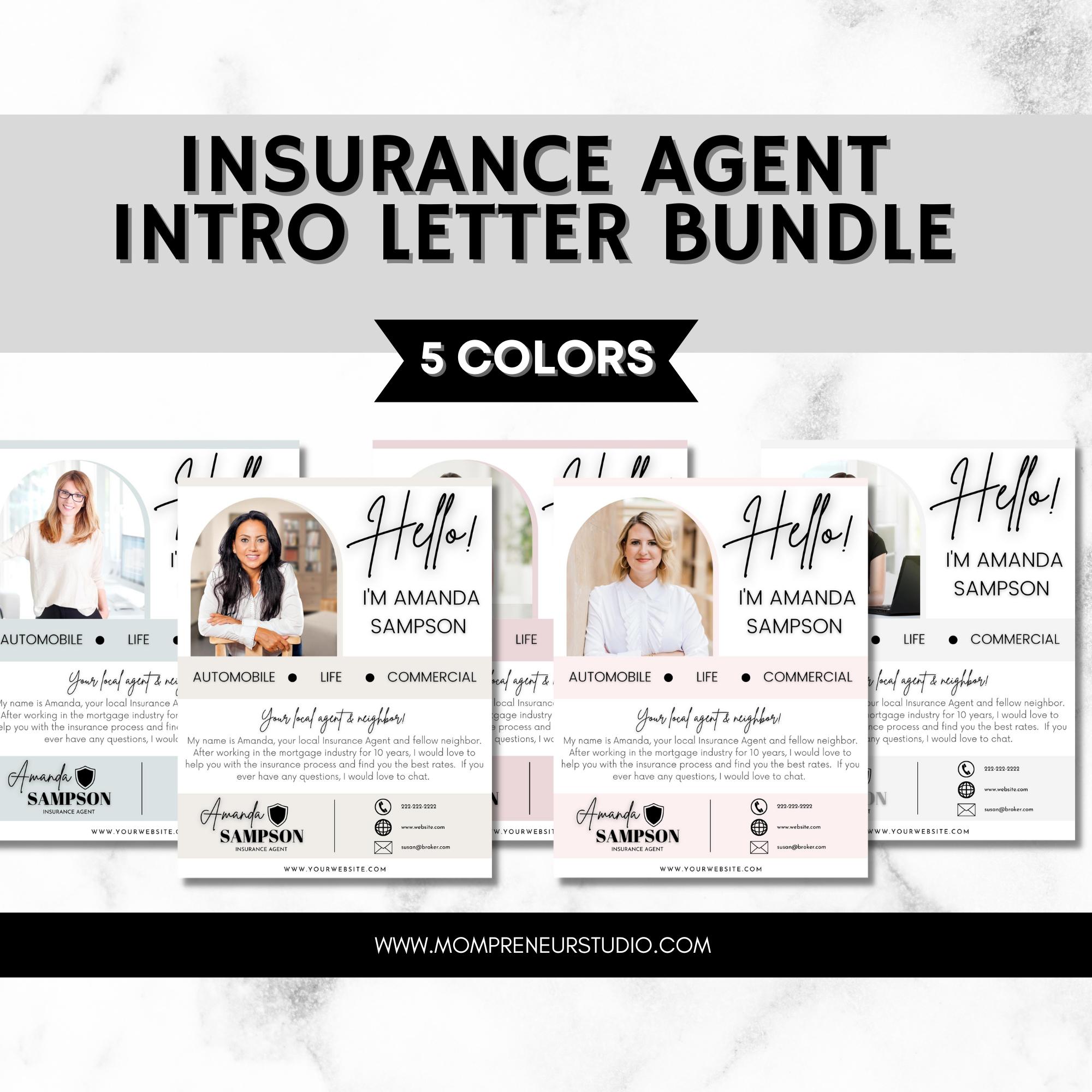 Insurance Agent Intro Flyer Template, 5 Colors (digital Download) - Etsy