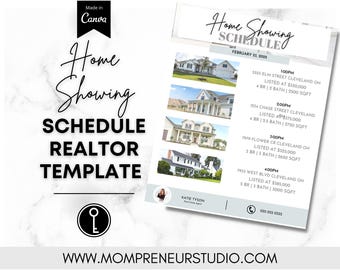 House Hunting Schedule Home Showing Schedule Home Tour Schedule Notes ...