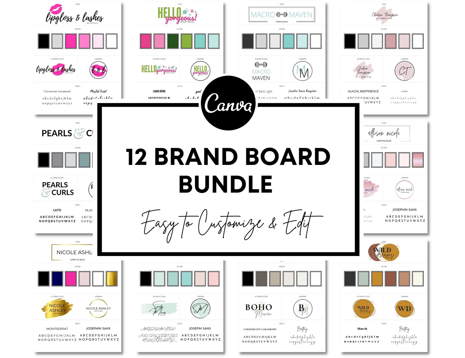 Branding Kit Brand Board Branding Logo Brand Kit for - Etsy