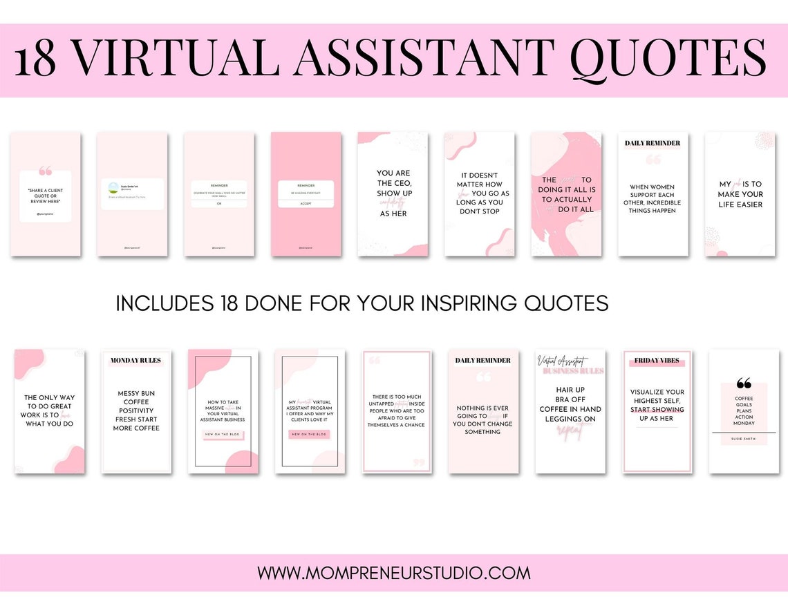 160 Virtual Assistant Instagram Story and Post Templates - Etsy