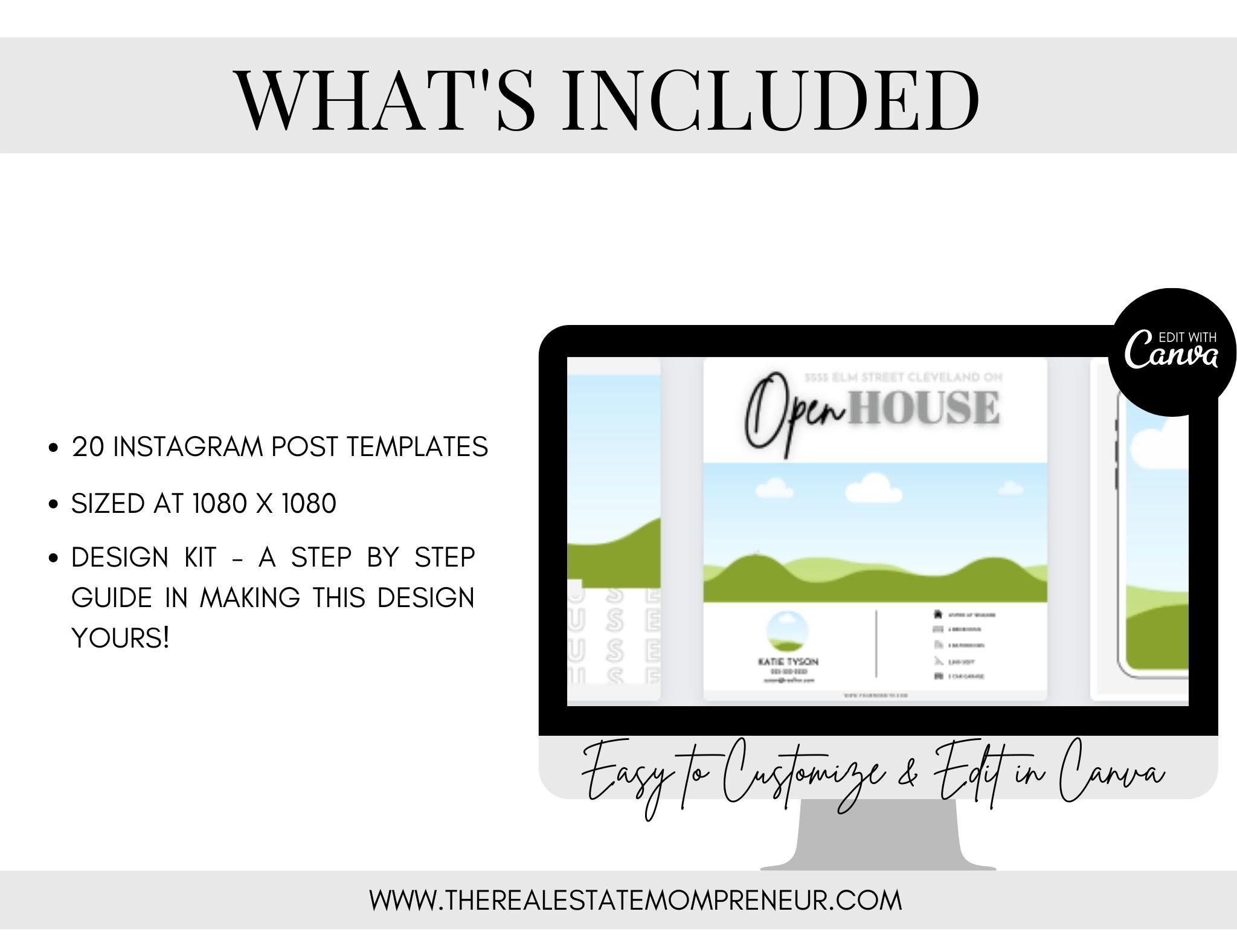 20 Open House Realtor Instagram Post Template, Real Estate Agent Social ...