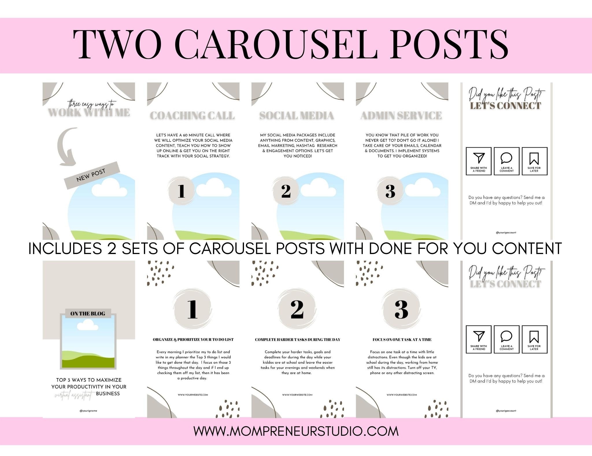 160 Virtual Assistant Instagram Story and Post Templates, Virtual ...