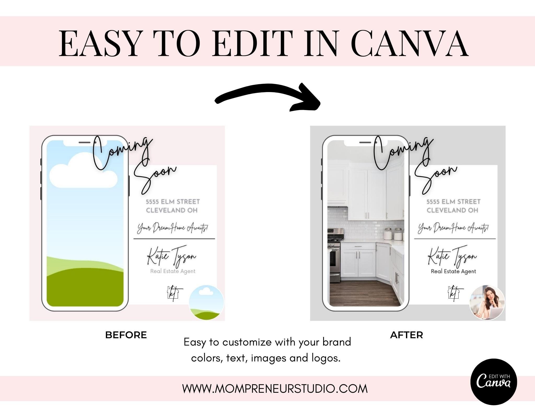 Pink Real Estate Text Message Template Bundle, Realtor Canva Marketing ...