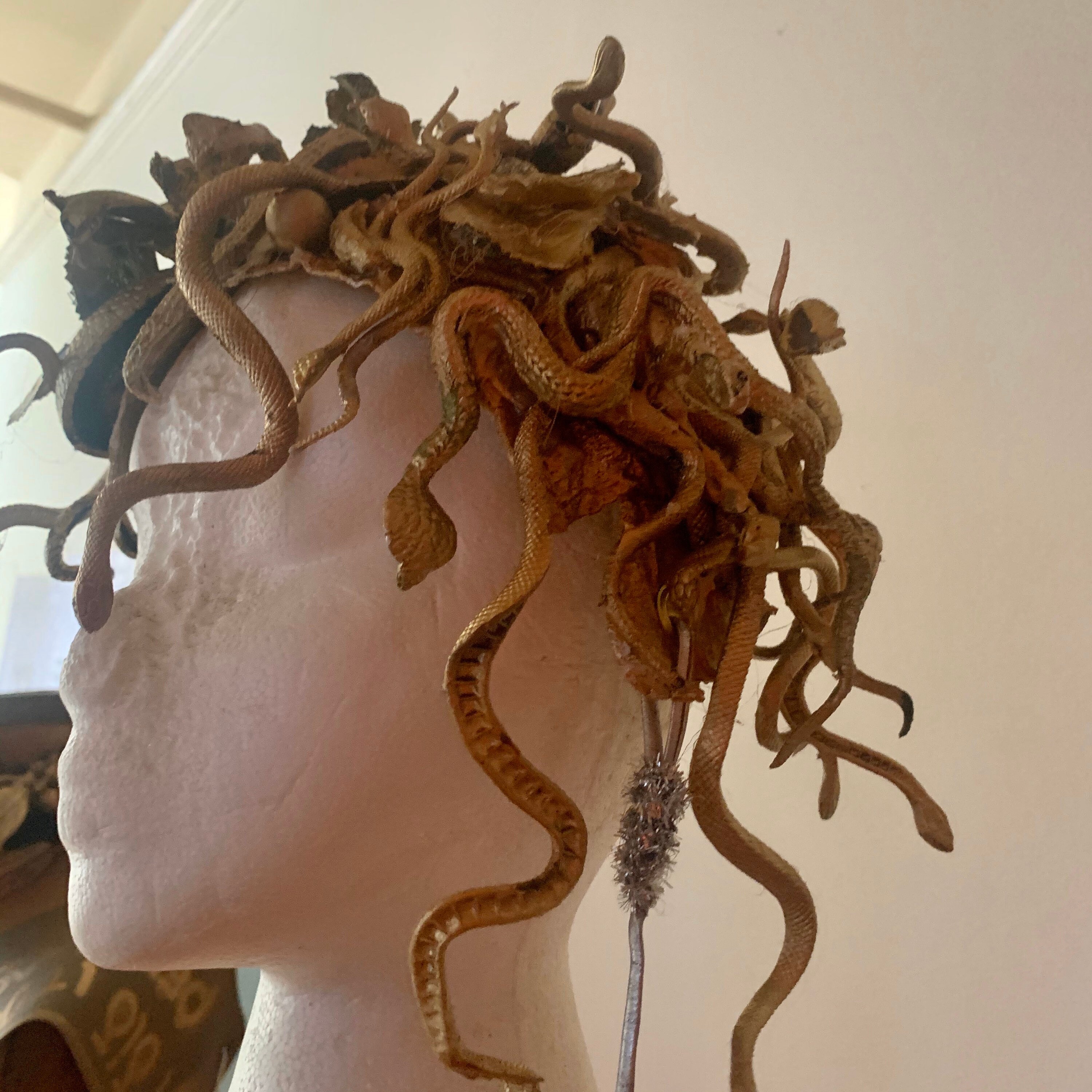 Gold übergroße Medusa Kopfschmuck Schlange Helm Schlange | Etsy