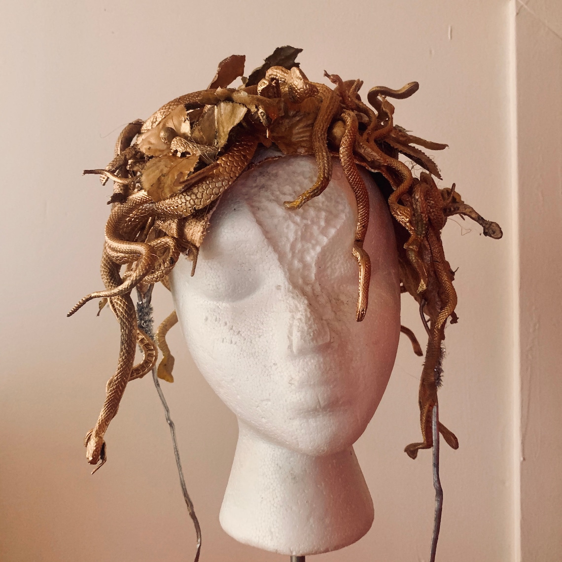 Gold Oversized Medusa Headpiece Snake Helmet Serpent Medusa - Etsy