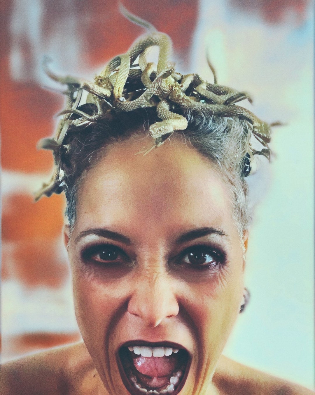 Snake Headband Gold or Silver Full-head Medusa Headpiece Halloween ...