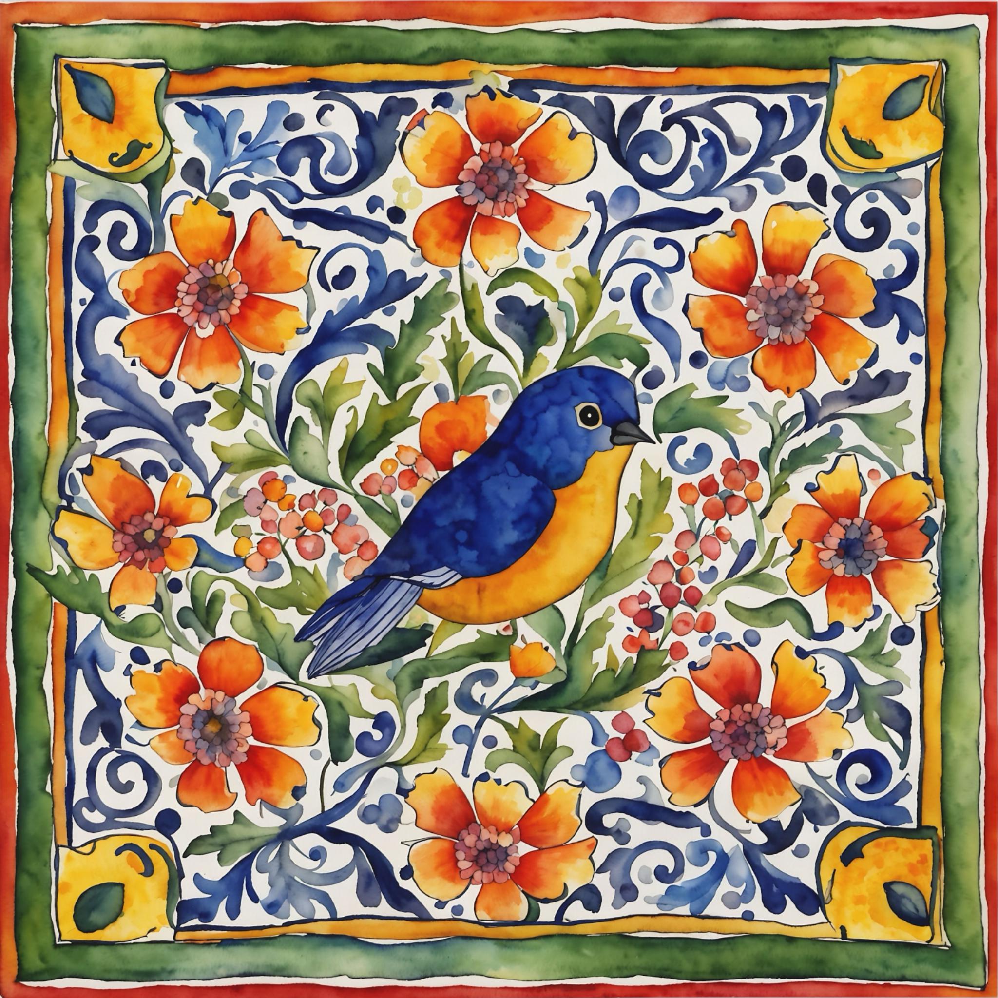 Floral Bird Tablecloth: Mexican Fiesta Decor (55x55 Inches) - Etsy