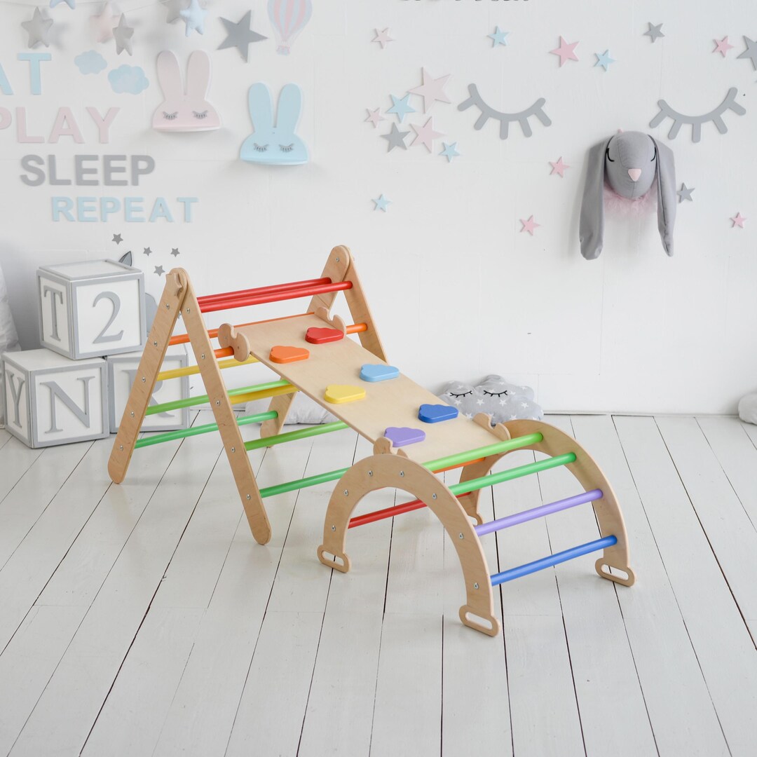 Montessori Climbing Triangle, Playground, Toddler Climber, Set of ...