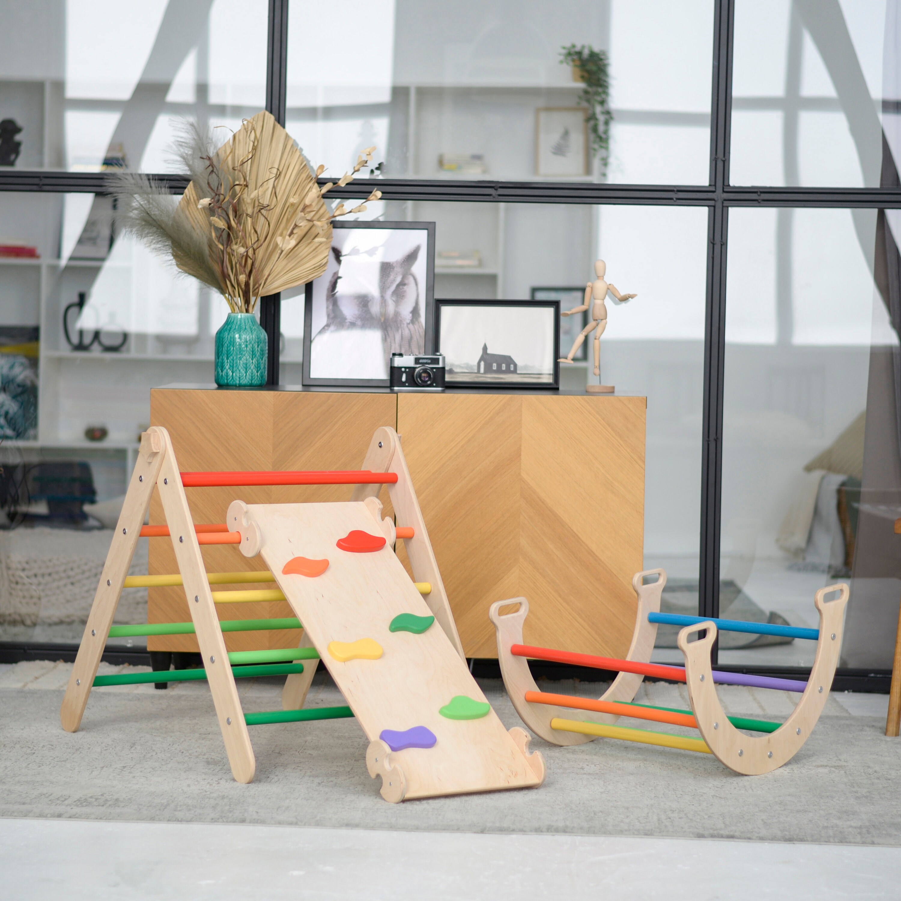 Set of 3items: Development Trianglearchramp With Slide, Montessori ...