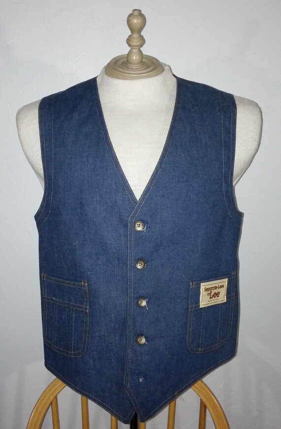 Vintage Lee Denim Vest With Ford Patches - Size Small… - Gem