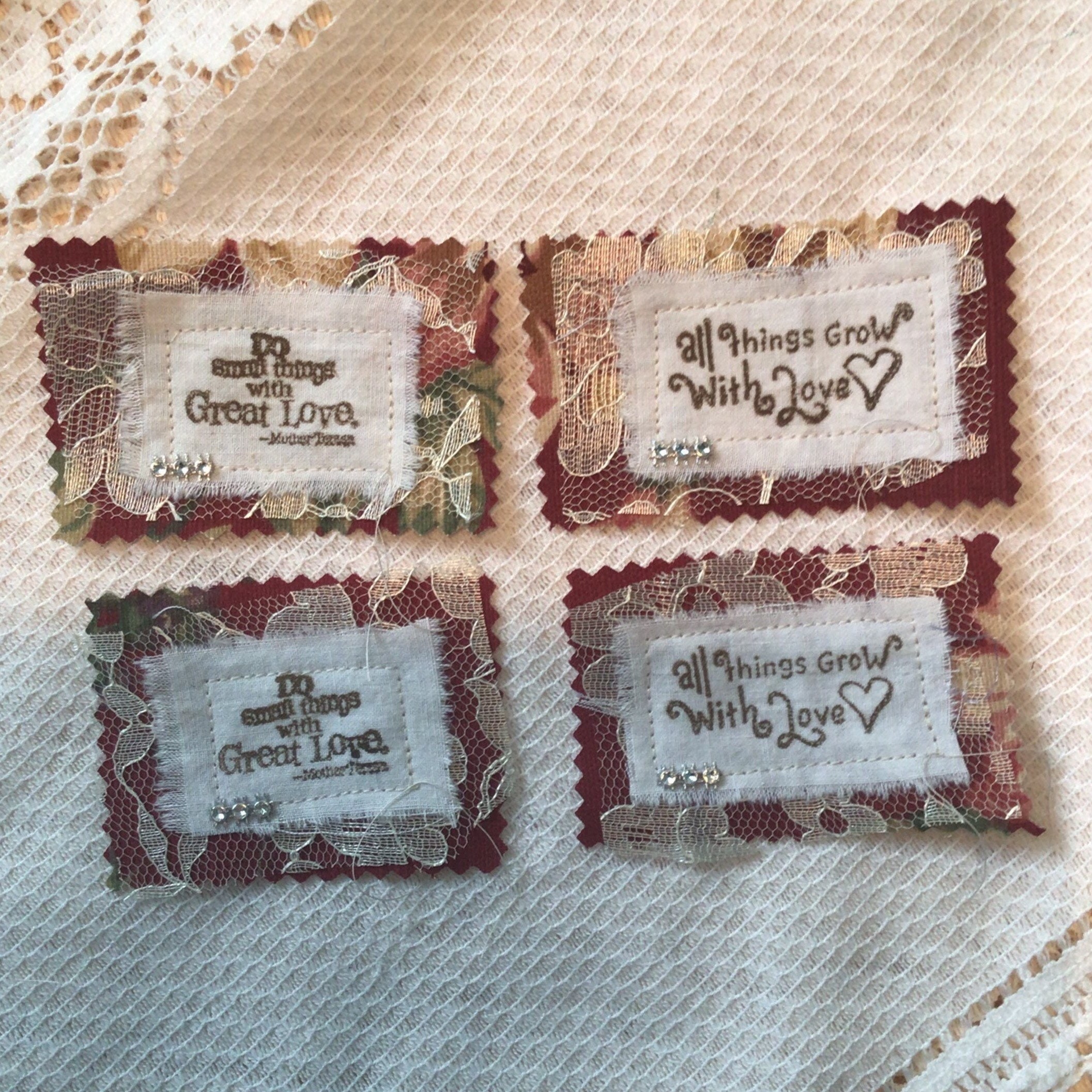 Love Words Fabric Clusters, Embellishments, Art Journal Supplies ...