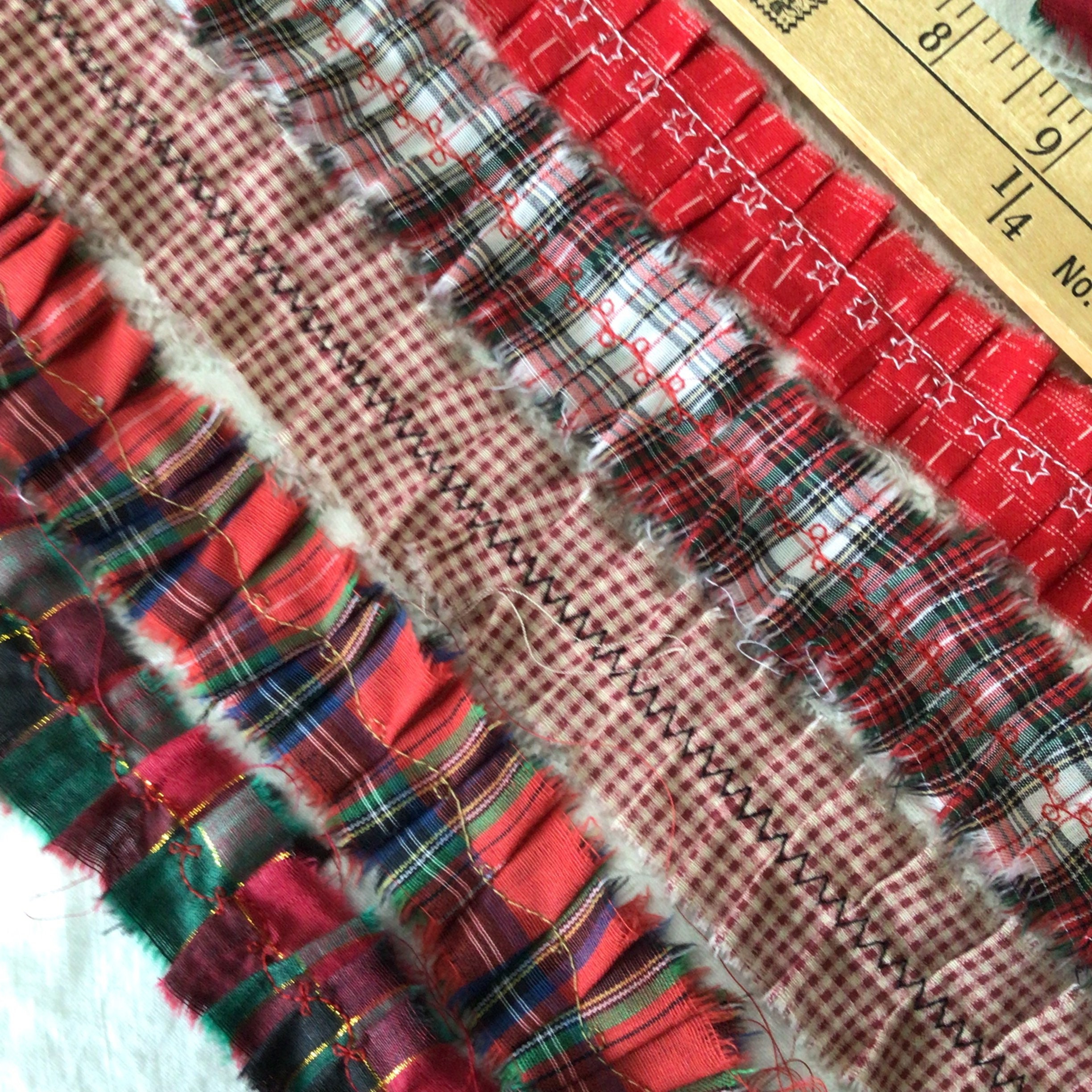 Hand Torn Fabric Ruffles Ribbon Set of 5 Fabric Ruffles - Etsy