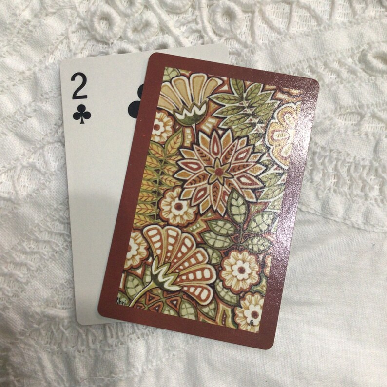 Vintage Flowers and Leaves Playing Cards, Trading Cards, Paper Crafts ...