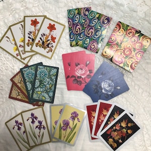 Vintage Flowers and Leaves Playing Cards, Trading Cards, Paper Crafts ...