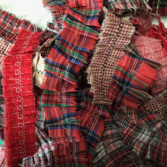 Hand Torn Fabric Ruffles Ribbon Set of 5 Fabric Ruffles | Etsy