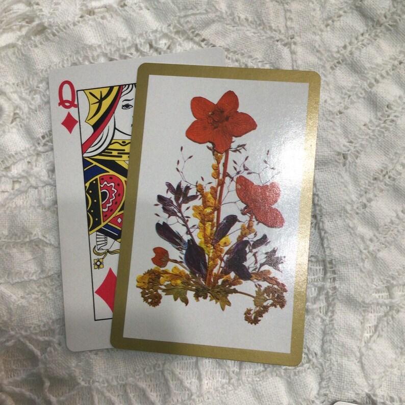 Vintage Flowers and Leaves Playing Cards, Trading Cards, Paper Crafts ...