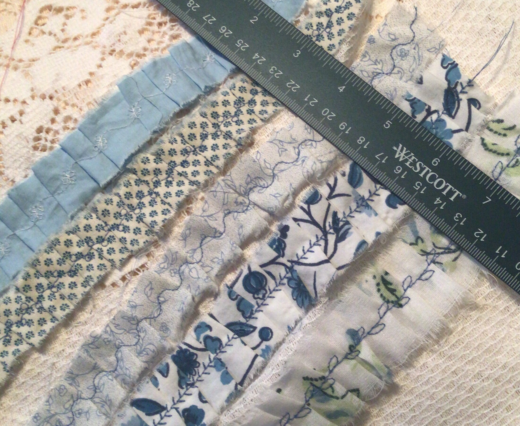 Hand Torn Fabric Ruffles Ribbon, Set of 5 Fabric Ruffles Strips ...