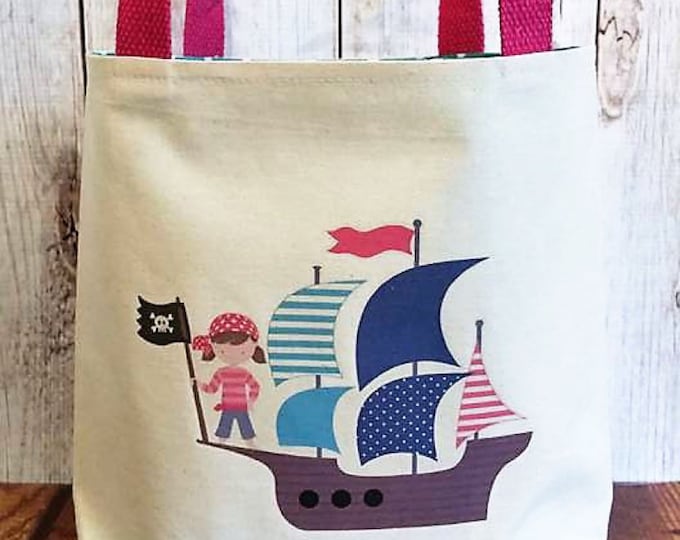 Pirate Birthday Bag,girls Pirate Tote,pirate Totebag - Etsy
