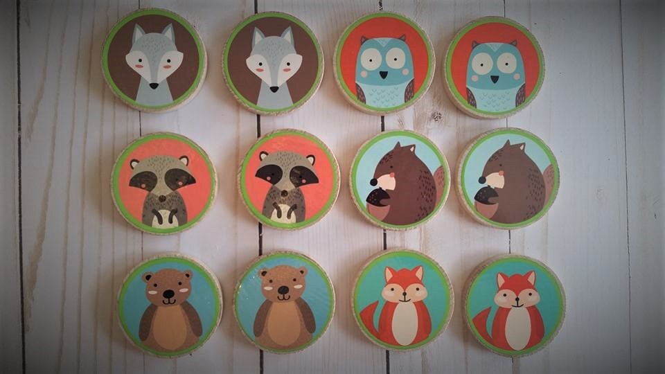 Memory Match Game Forest Animal Game Educational Toy | Etsy