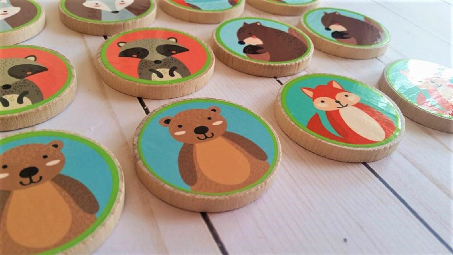 Memory Match Game Forest Animal Game Educational Toy | Etsy