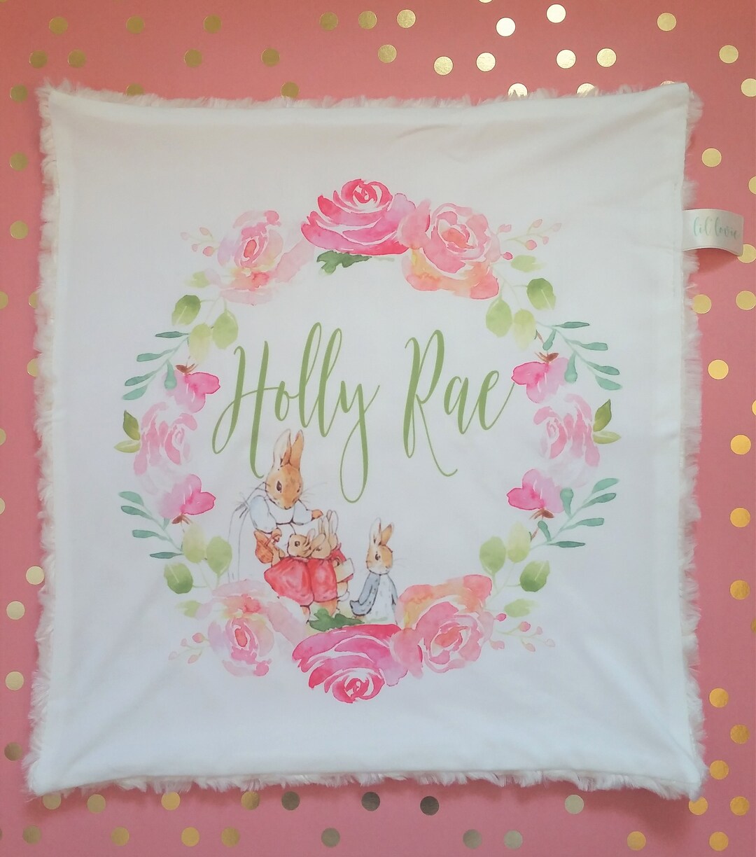 Peter Rabbit Blanket, Watercolor Floral Ring Blanket, Lovey Blanket ...