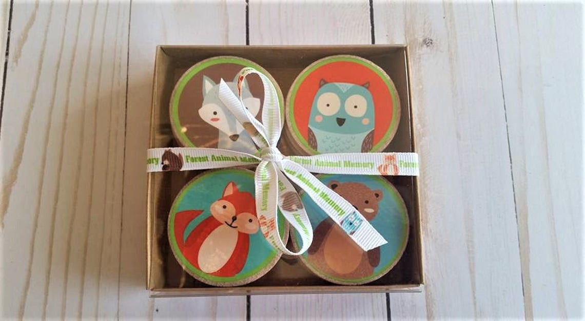 Memory Match Game Forest Animal Game Educational Toy | Etsy