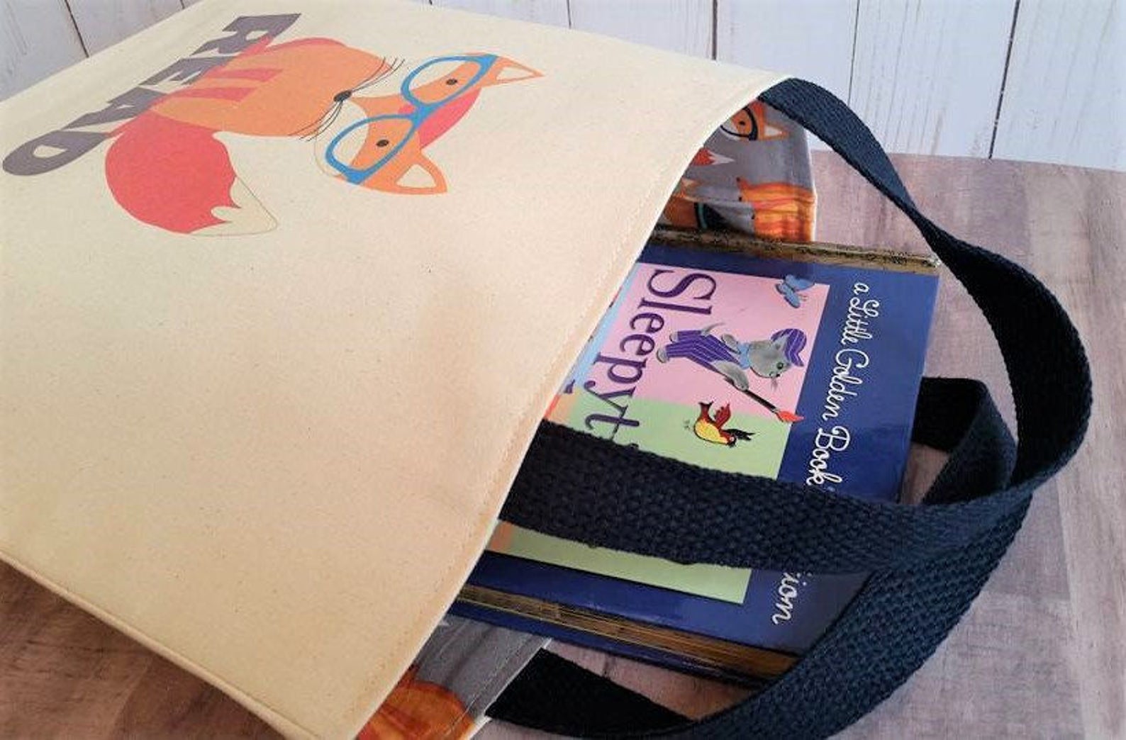 Fox Tote Book Bag Library Tote Read - Etsy