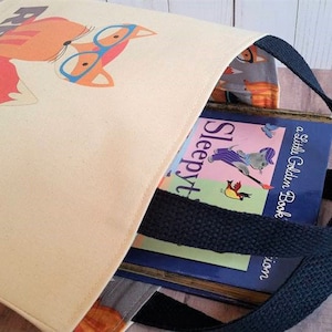 Fox Tote, Book Bag, Library Tote, Read - Etsy