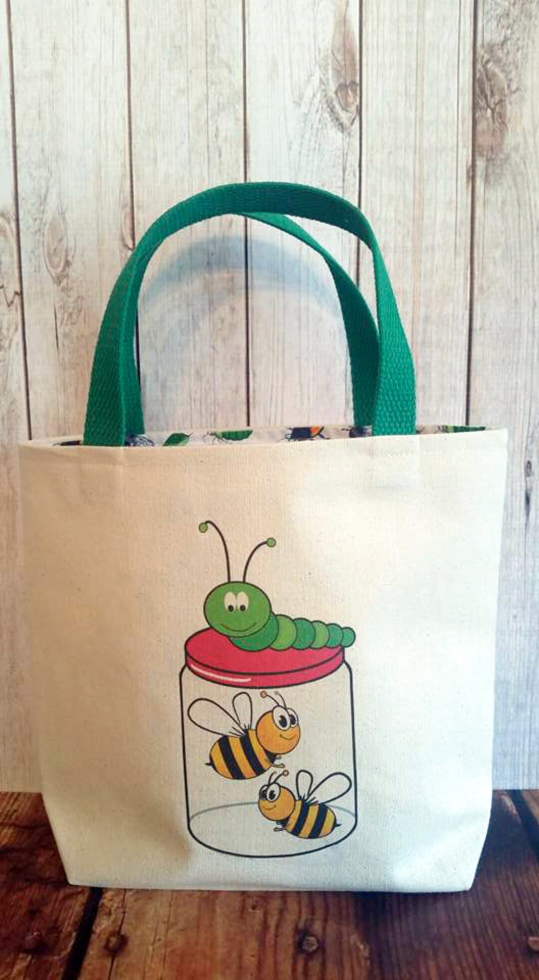 Bug Jar Bag,child's Bug Tote,bee Tote Bag,garden Tote Bag,play Date Bag ...