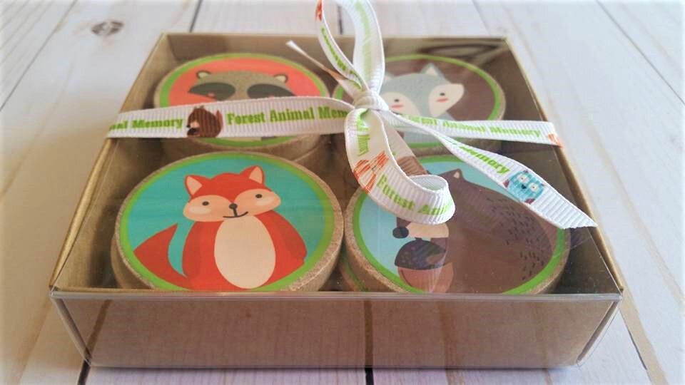 Memory Match Game Forest Animal Game Educational Toy | Etsy