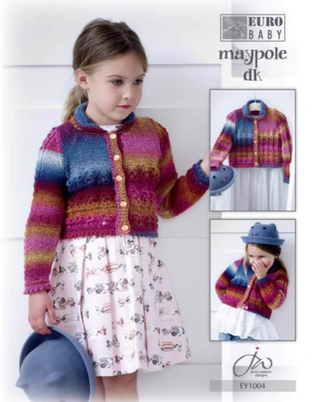 Patterns ONLY Maypole DK Washable Yarn Child's Sweater and Girl's ...