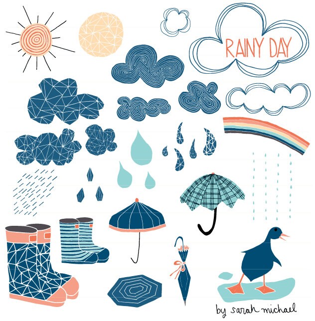 CLIP ART: Rainy Day - Etsy