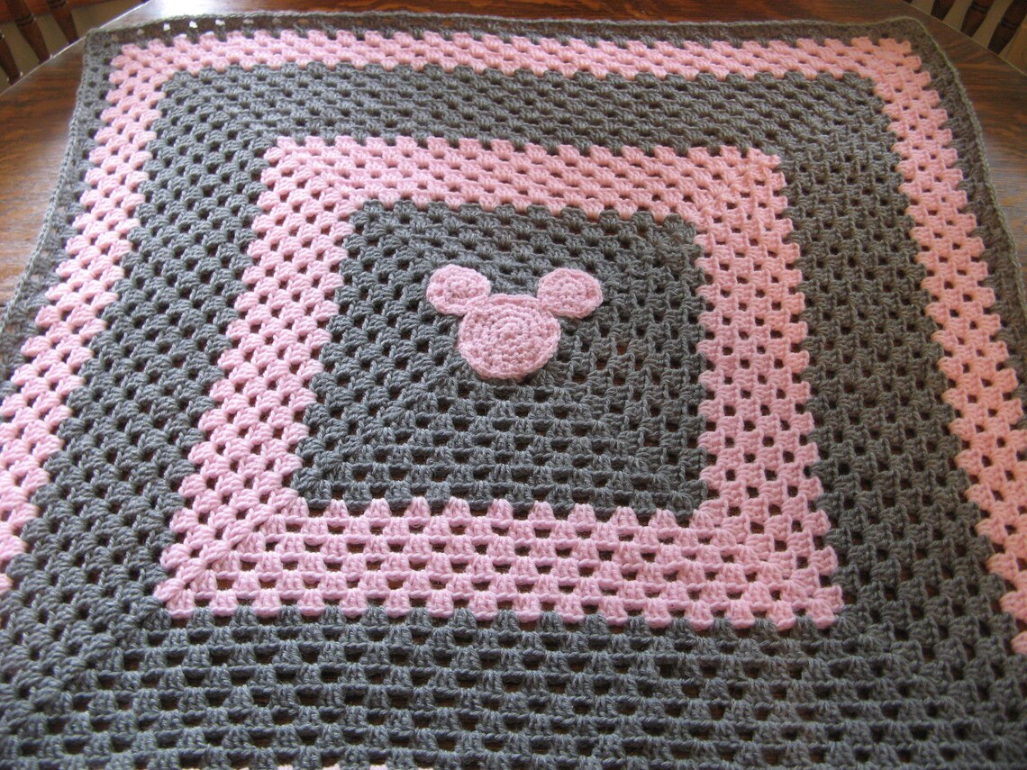 Pink and Grey Mickey Mouse Baby Blanket Minnie Mouse Baby - Etsy