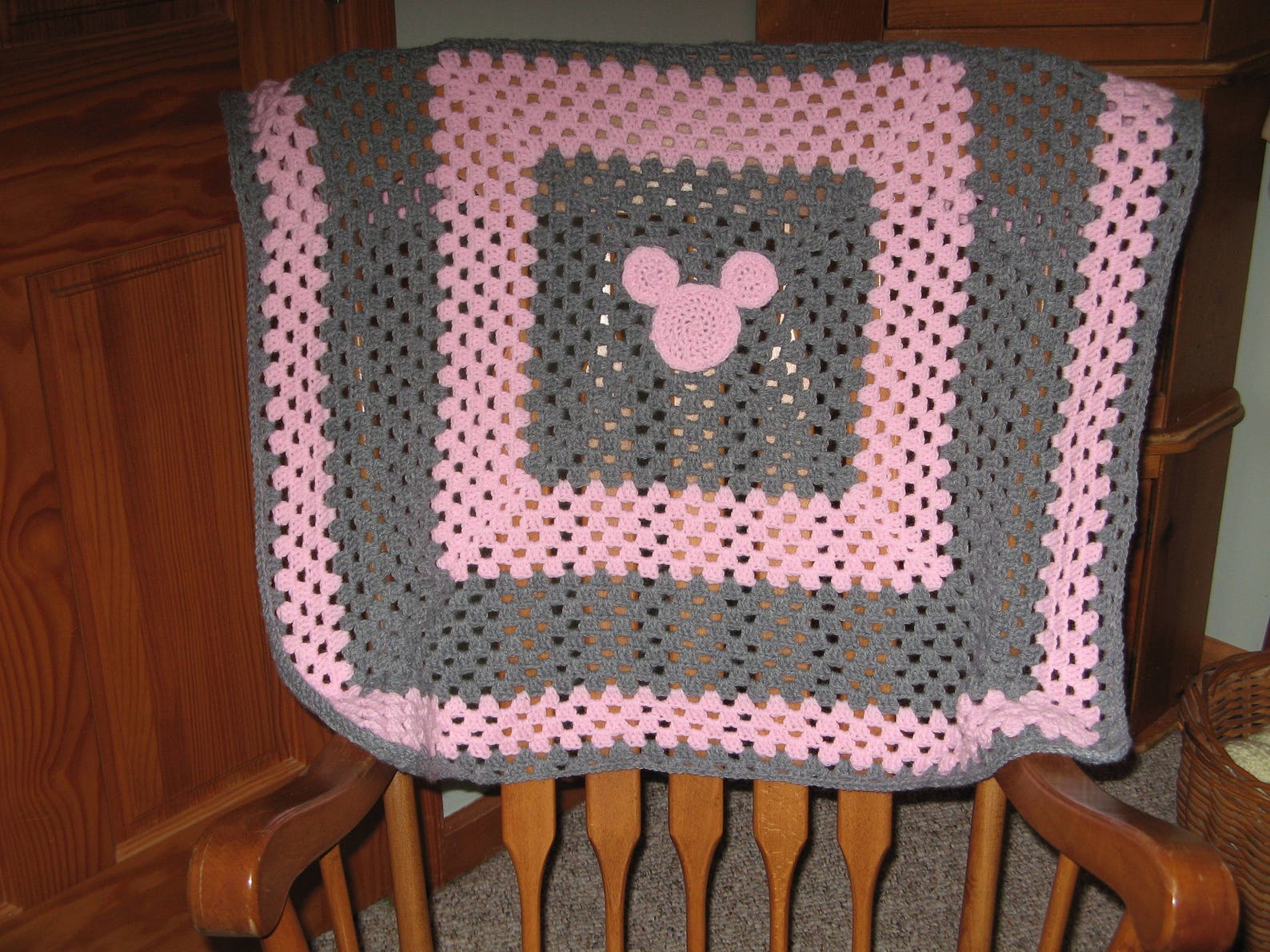 Pink and Grey Mickey Mouse Baby Blanket Minnie Mouse Baby - Etsy