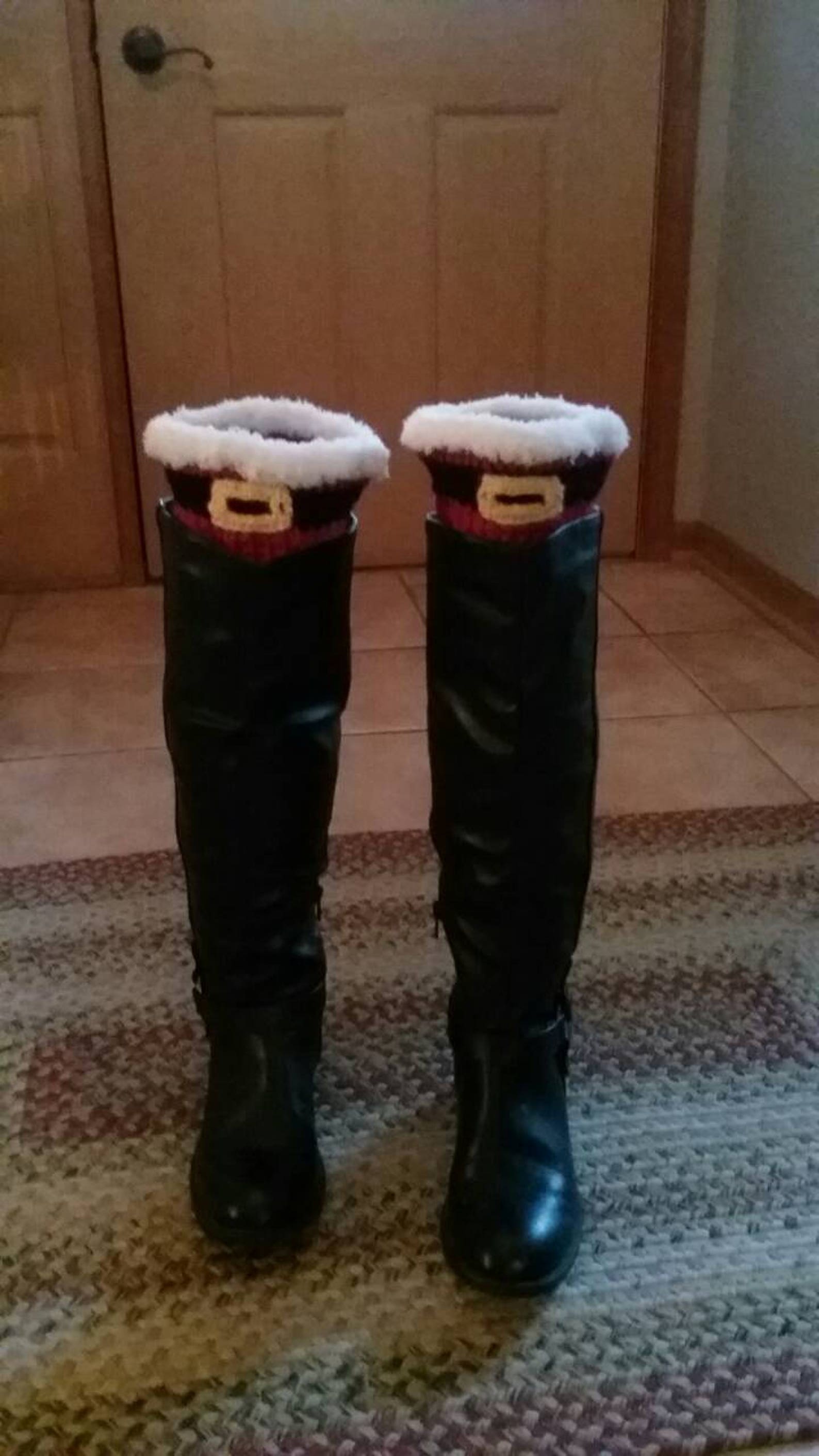 Santa Boot Cuffs Crochet Christmas Boot Cuffs Holiday Boot - Etsy