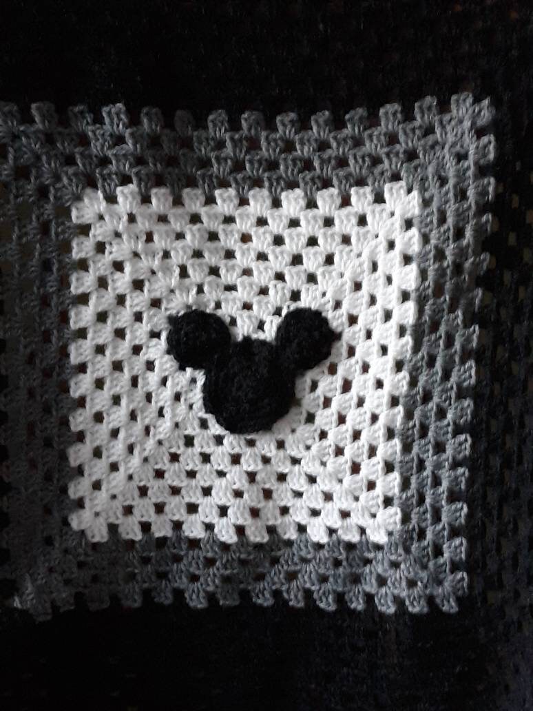 Black and White Mickey Blanket Crochet Mickey Mouse Baby | Etsy