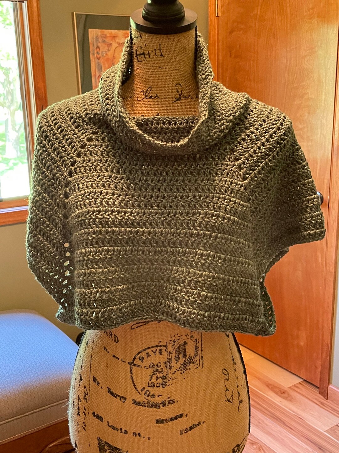 Huntress Shawl, Boho Midriff Top, Raglan Cowl Vest, Flirty Yoga Shirt ...